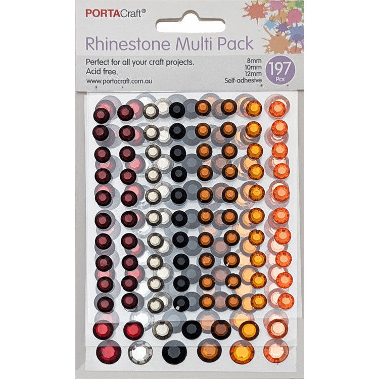 Rhinestones Multi Pack in 8,10,12mm 197pk - Ochre Art - Discount Craft