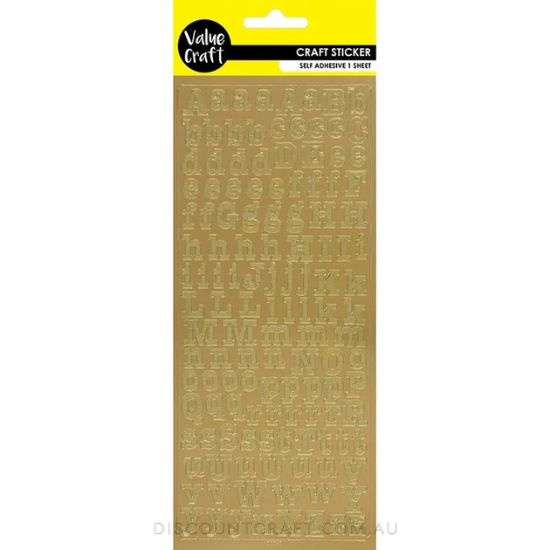 Gold Foil Alphabet Stickers - 1 Sheet - Discount Craft