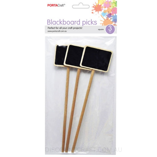 Blackboard Rectangle Picks 3pk - Discount Craft