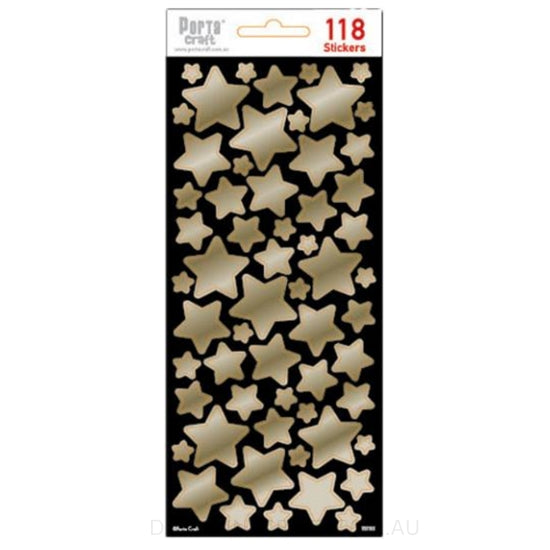 Gold Star Reward Stickers - Assorted Sizes 118pk - Discount Craft