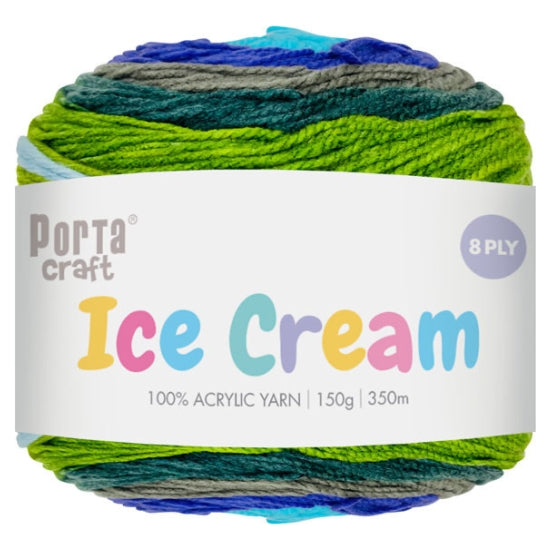 Ice Cream Yarn 150g 8ply - Rainforest - Discount Craft