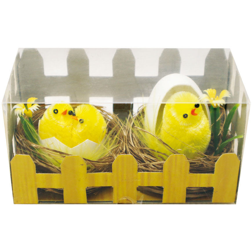 Nests with Assorted Chicks & Flowers - 2 Pack - Discount Craft