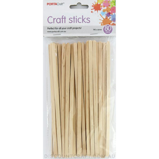 Wooden Craft Rod 80pc - Natural - Discount Craft
