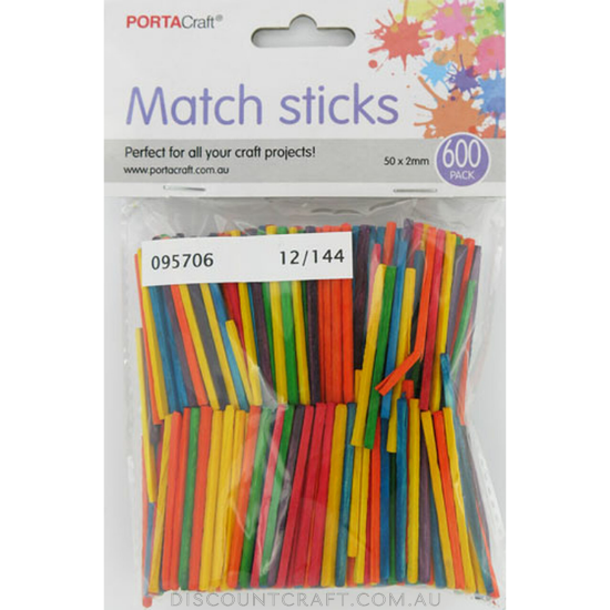 Match Sticks 600pc - Coloured - Discount Craft