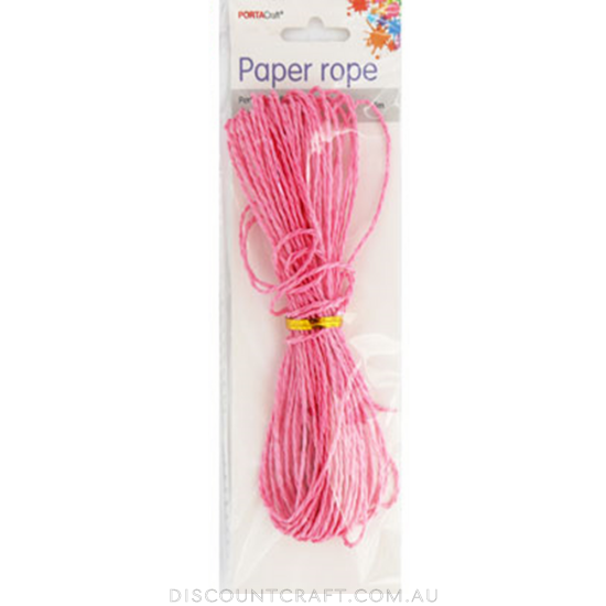 Paper Rope 15m - Pastel Pink - Discount Craft