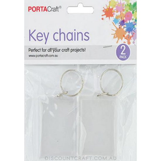 Key Chains Plastic 2pk Rectangle - Discount Craft
