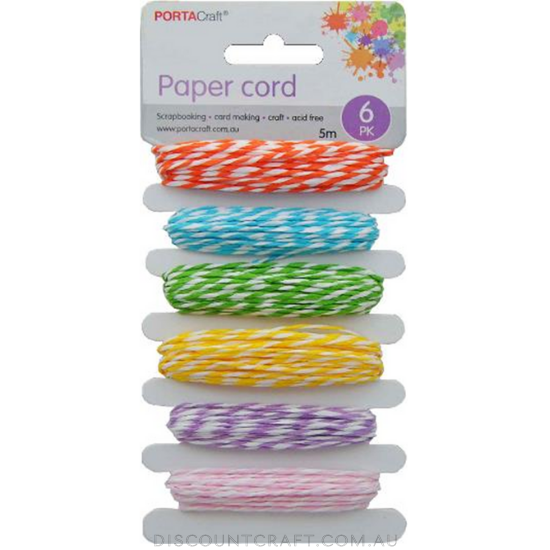 Paper String 5m 6pk - Bakers Style - Discount Craft
