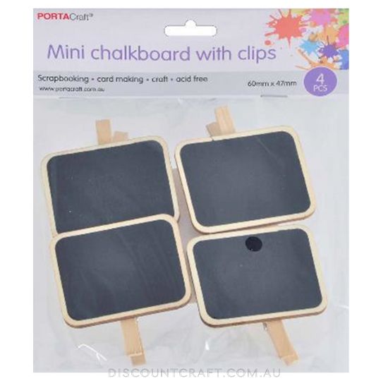 Clip on Blackboards 60mm x 47mm 4pk - Discount Craft