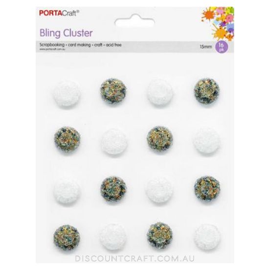 Frosted Gems 15mm 16pk - White & Dark Multi - Discount Craft