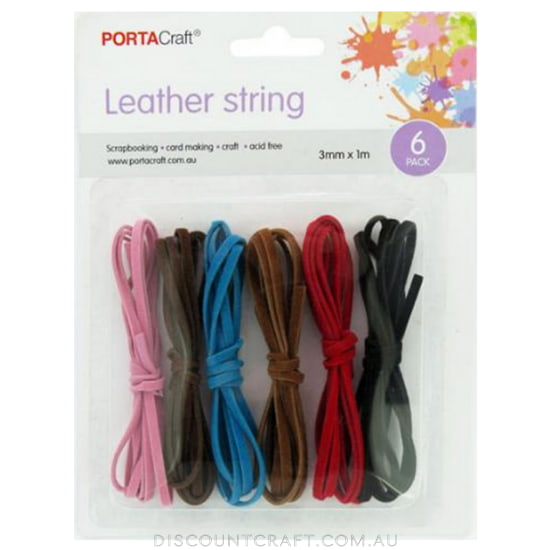 Leather String (3mm x 1m) 6 pack - Discount Craft