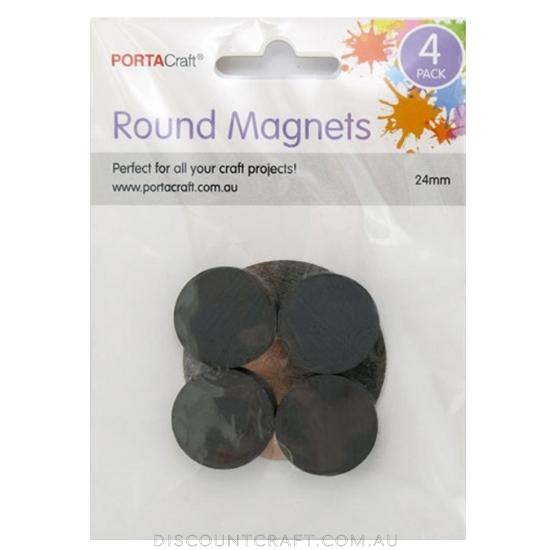 Magnets Round 24mm 4pk - Discount Craft