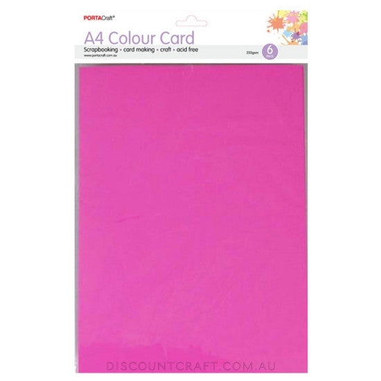 A4 Card 220gsm 6pk - Fandango Pink - Discount Craft