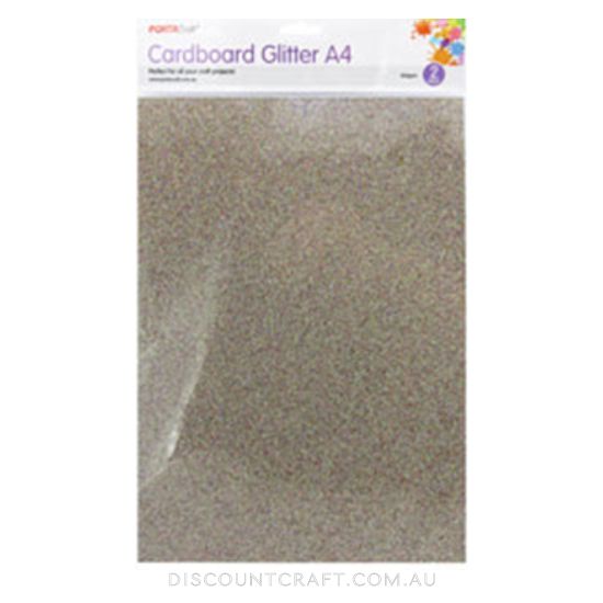 Glitter Cardboard A4 300gsm 2pk - Rainbow - Discount Craft