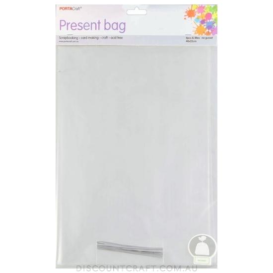 Present Bags 48x35cm 8 Bags & Ties - Discount Craft