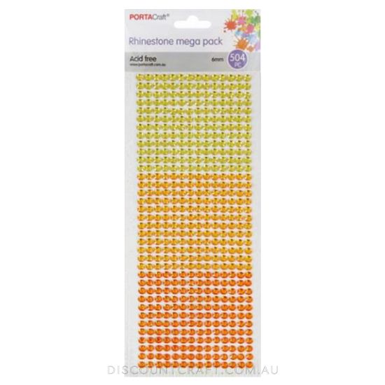 Rhinestone Sheet 6mm 504pc - Yellows Theme - Discount Craft