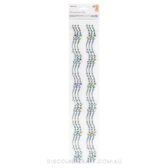 Rhinestone Borders 24mm 30cm 2 Strips - Marble Iridescent - Discount Craft
