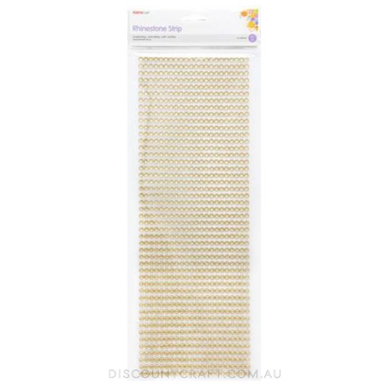 Rhinestone Borders 4mm 47 Strips - Gold - Discount Craft