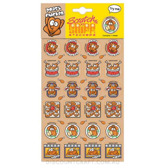 Scratch n Sniff Stickers - Roast Chicken - Discount Craft